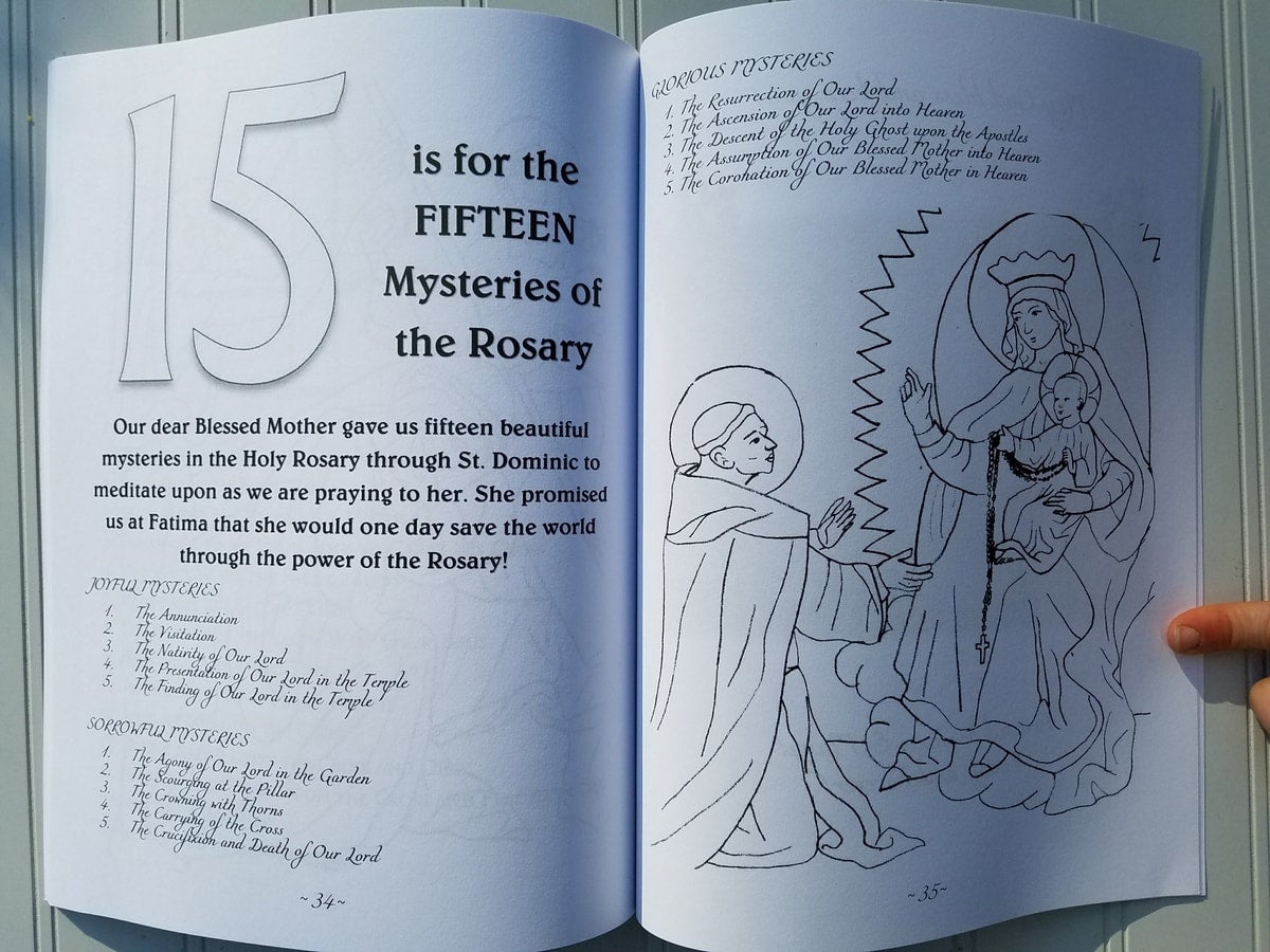 mysteries of the rosary coloring book