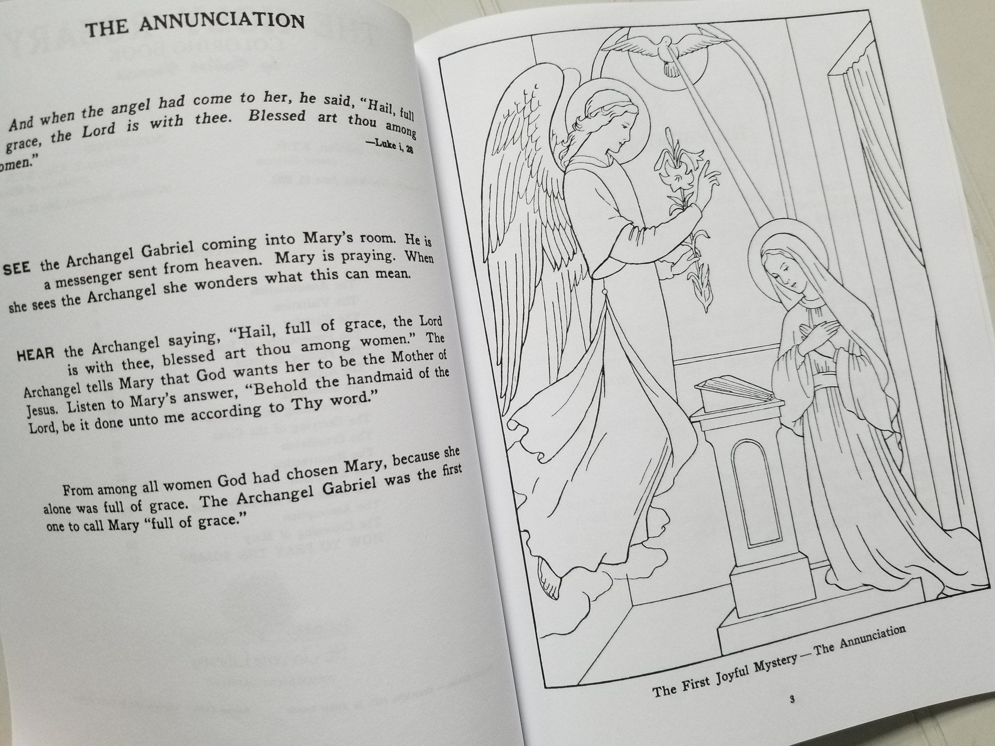 mysteries of the rosary coloring book