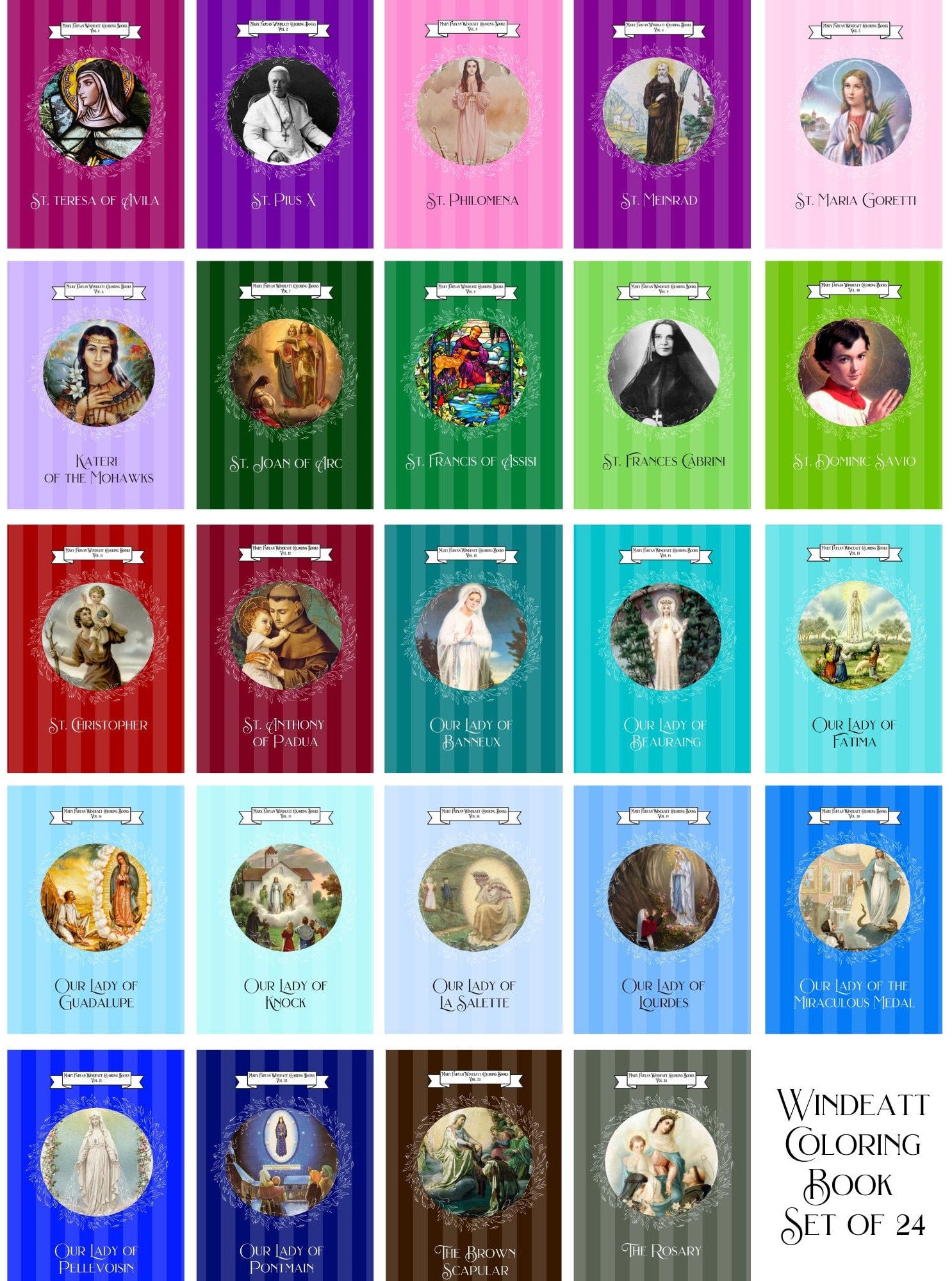 Mary Fabyan Windeatt Complete Coloring Book Set of 24 | St. Jerome ...